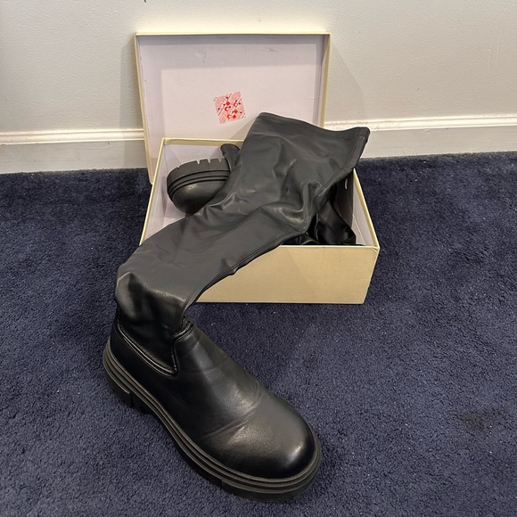 Shoes | Thigh High Leather Boots Size 11 | Poshmark